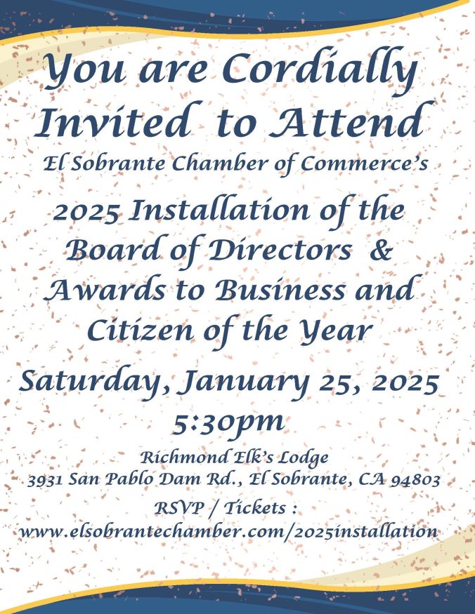 2025 Installation Dinner - El Sobrante Chamber of Commerce