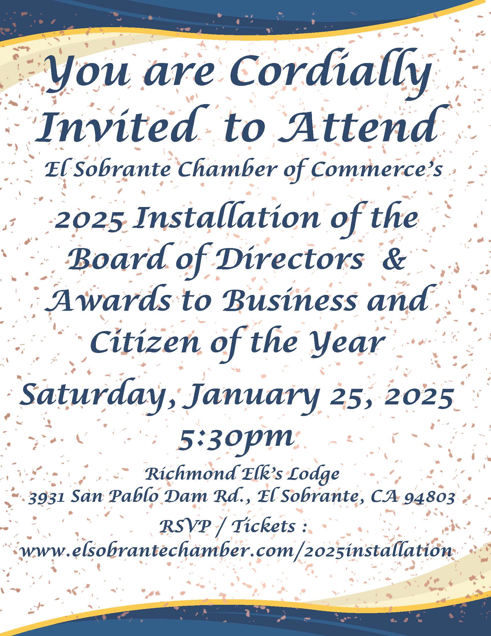 2025 Installation Dinner - El Sobrante Chamber of Commerce